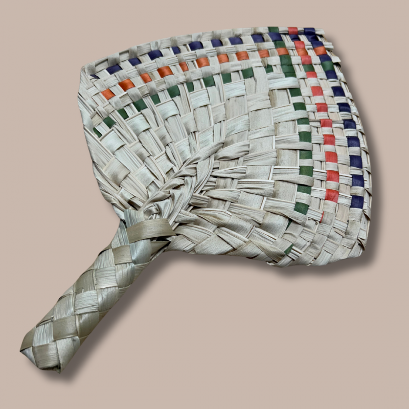 Small Samoan ili (Woven Hand-Held Fan) - Coloured